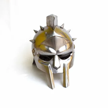 Steel Medieval War Gladitor Helmet With Leather Head Protector Cushion ...
