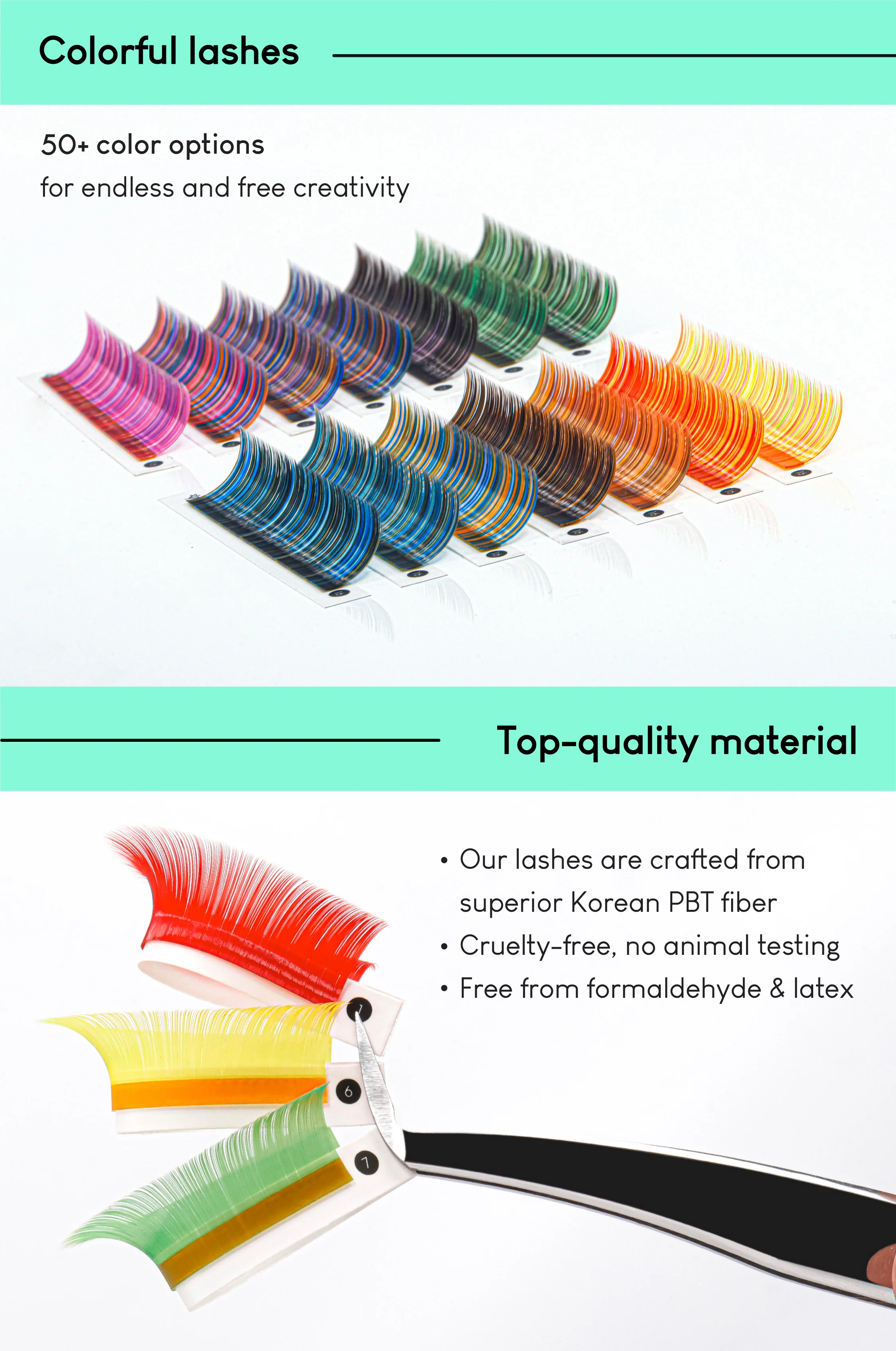 Customizable Full Volume Lash Extensions Colors Natural Long Handmade ...