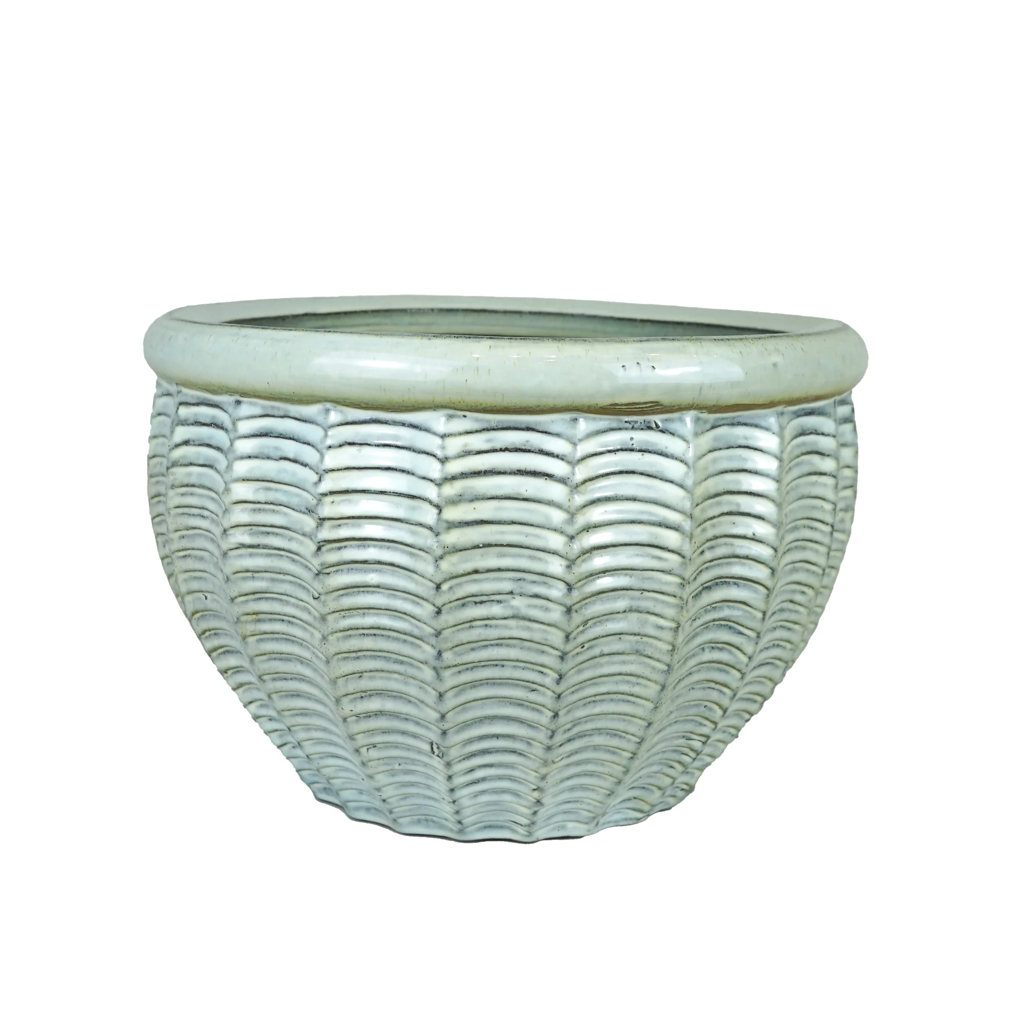 Mediterranean Cr06bls3 Glazed Ceramic Collection Garden Supplies Pot ...