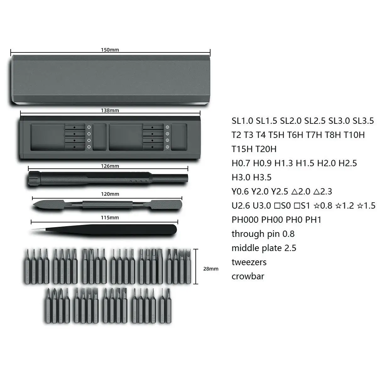Mini Screwdriver Magnetic Driver Bits Set 44 In 1 Computer Repair ...