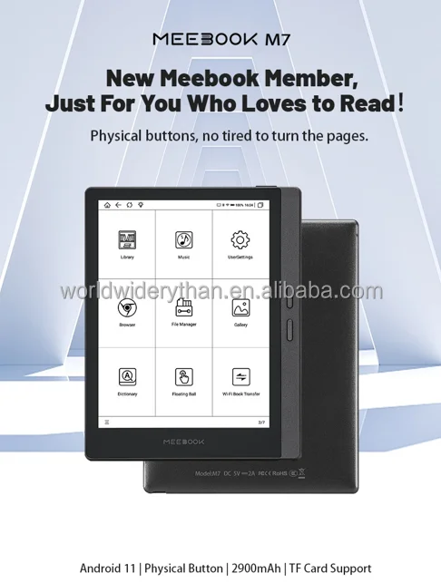 Meebook M7 6.8" E-Reading Device with 3+32GB Memory & Bluetooth