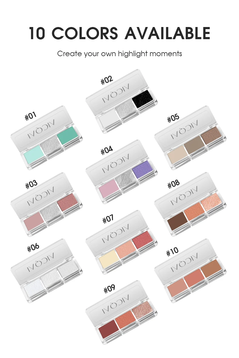 Vicovi 3-color Eyeshadow Palette Customize Your Own Brand Multi-color ...