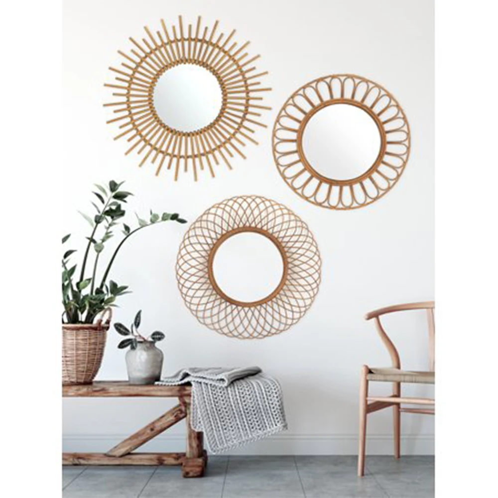 Handmade Vietnam Rattan Willow Frame Flower Shape Makeup Beauty ...