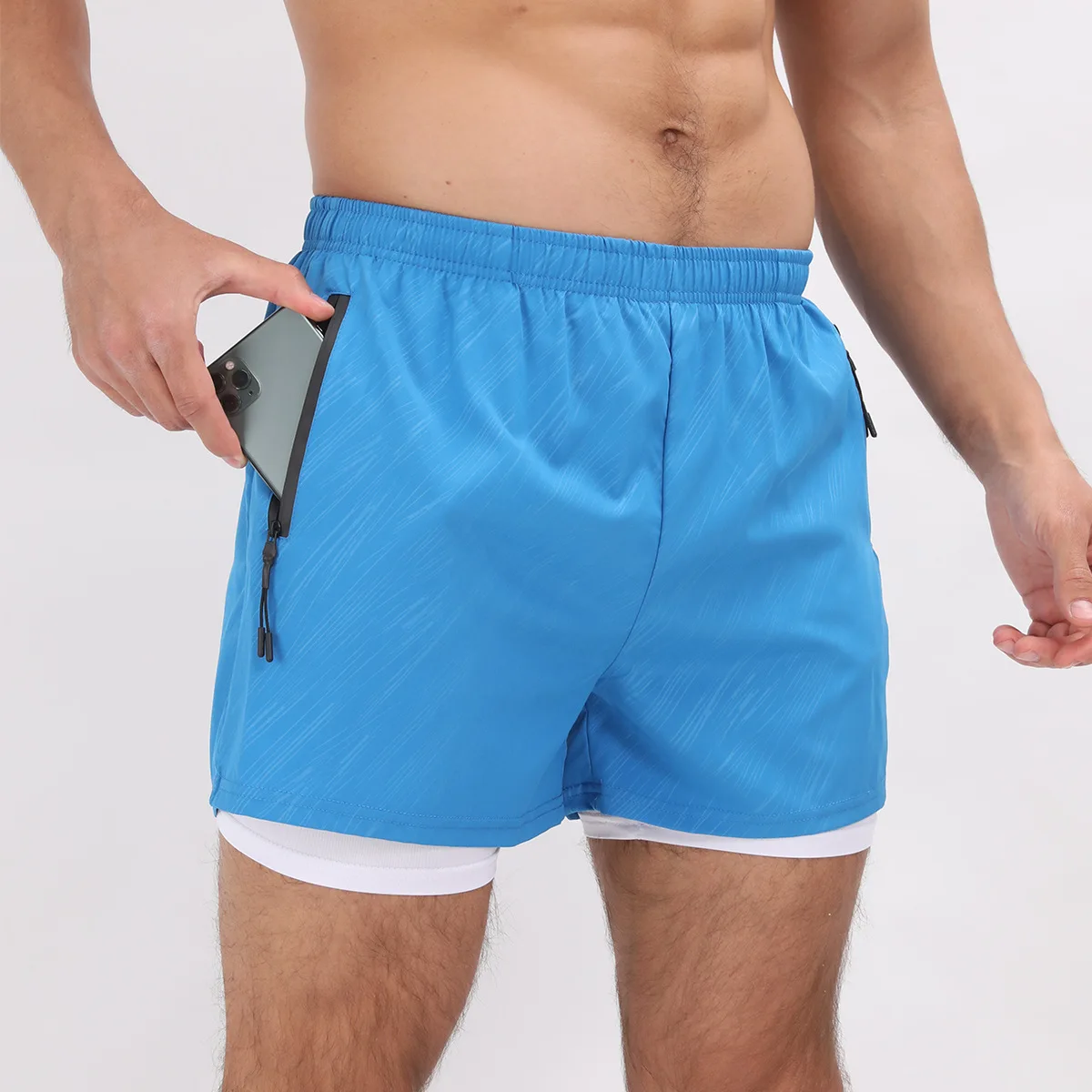 2in1 Quick Dry Polyester Compression Swimwear Mesh Liner Running Gym ...