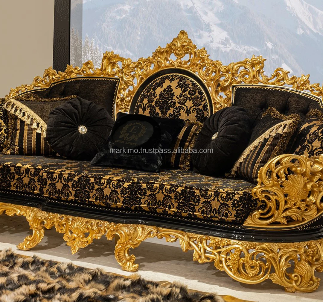 Turkish Luxury Salon Complet Black Gold African Classical Baroque Royal ...