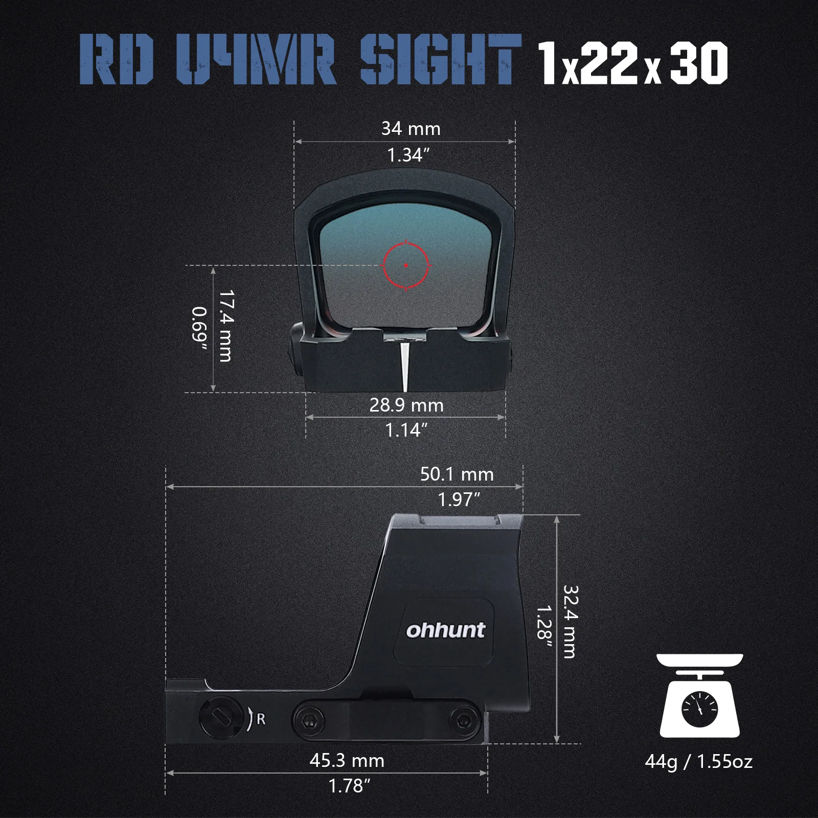 Ohhunt Optics 30x22 Big Window Solar Power Motion Sensor Shake Awake ...