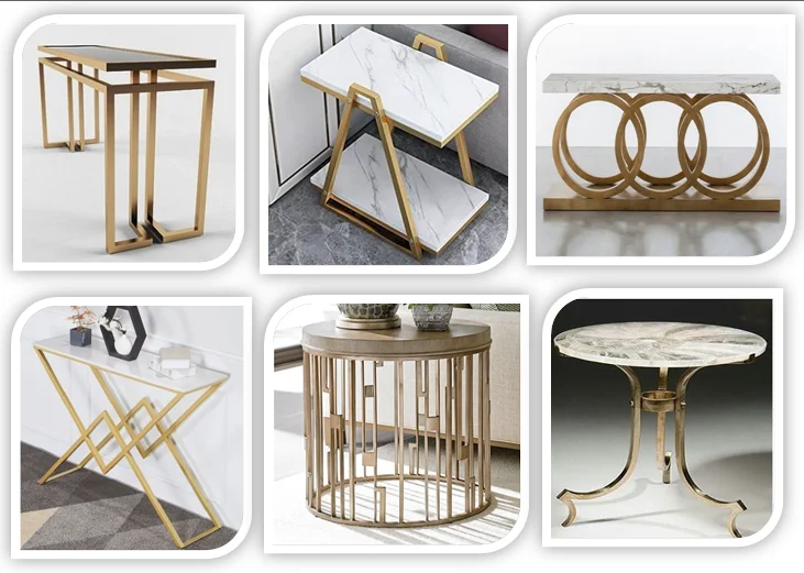 Antique Design Aluminium Gold Color Side Table Square Shape Customized ...