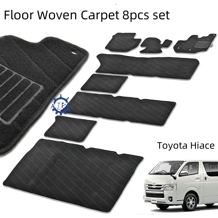 200 Series Hiace Wagon GL Floor Mat Woven Black 8 Piece Set Exclusive ...