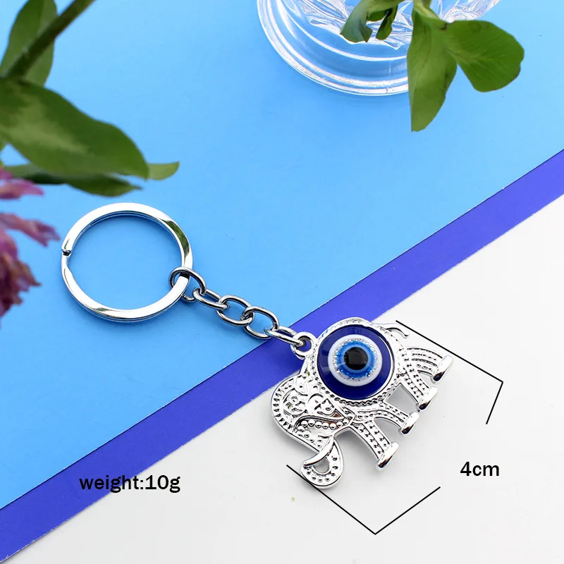 HOT Fashion Turkish Lucky Glass Blue Eye Keychain Personality Round Eye ...