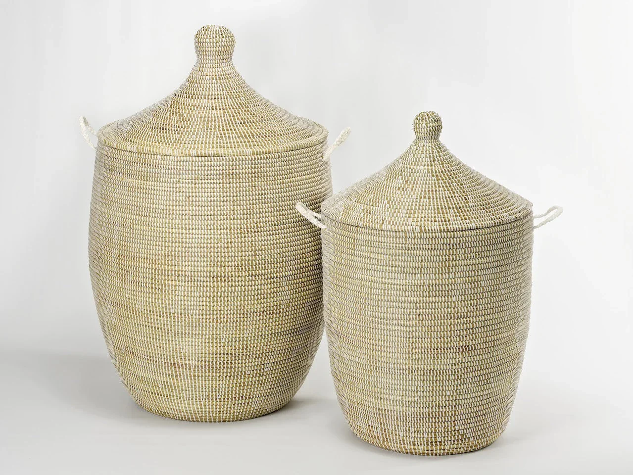 Colorful Straw Seagrass String Laundry Hamper Baskets For Storage ...