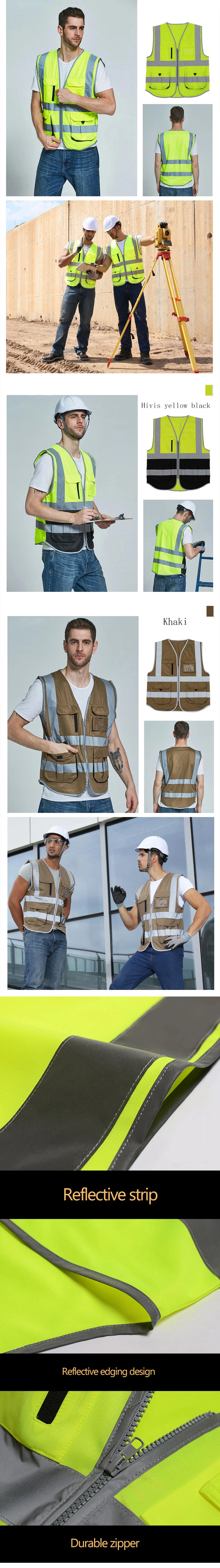 2024 Customized Your Own Design Safety Vest For Made Of Plain Polyester ...