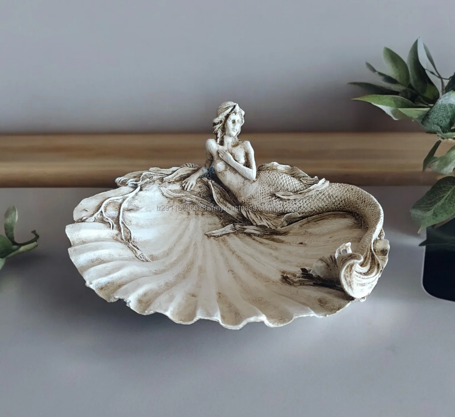 Decorative Mermaid Figure Plate Kitchen Tabletop Keychain Resin Crafts ...