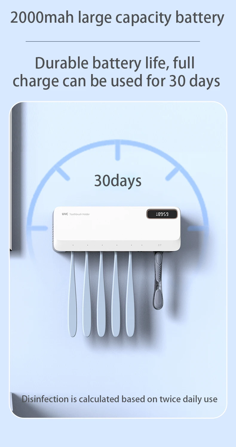 UVC Toothbrush Sanitizer - Sterilize & Dry Efficiently
