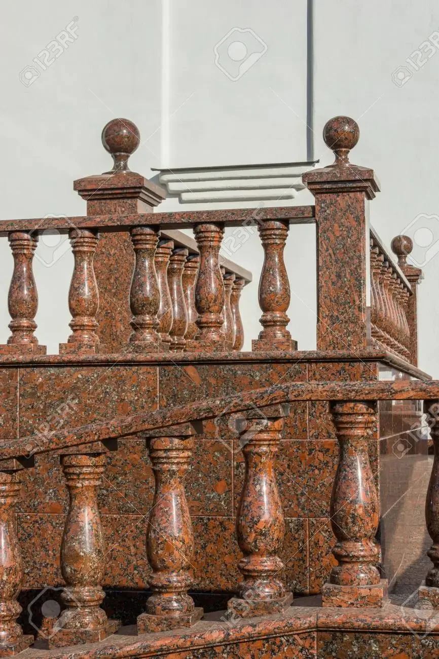 Hand Carved Marble Stone Railing, Marble Baluster Railing Indoor ...