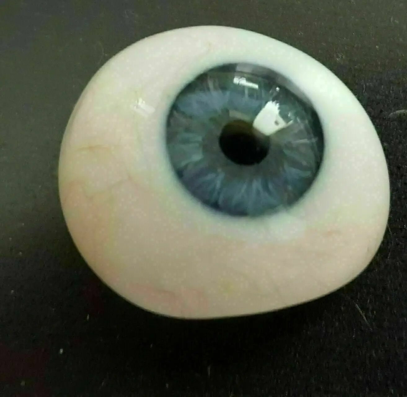 Vintage Human Prosthetic Eye - Antique Glass Artificial Blue Eye