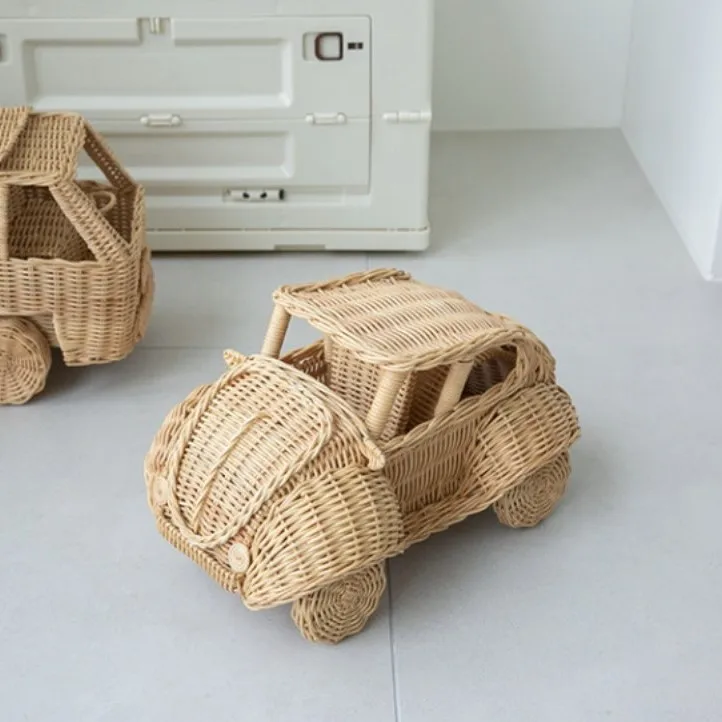 Modern Small Mini Model Natural Rattan Car Toy for Kids Top Selling ...