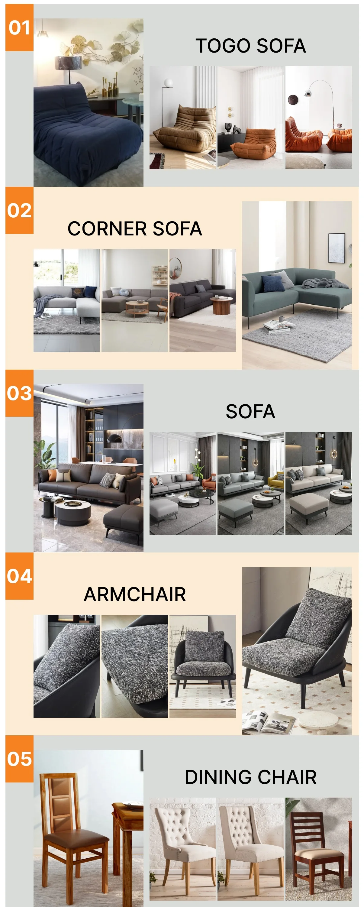 Modern Buff Color Living Room Furniture Fabric Velvet Tufted Microfiber ...