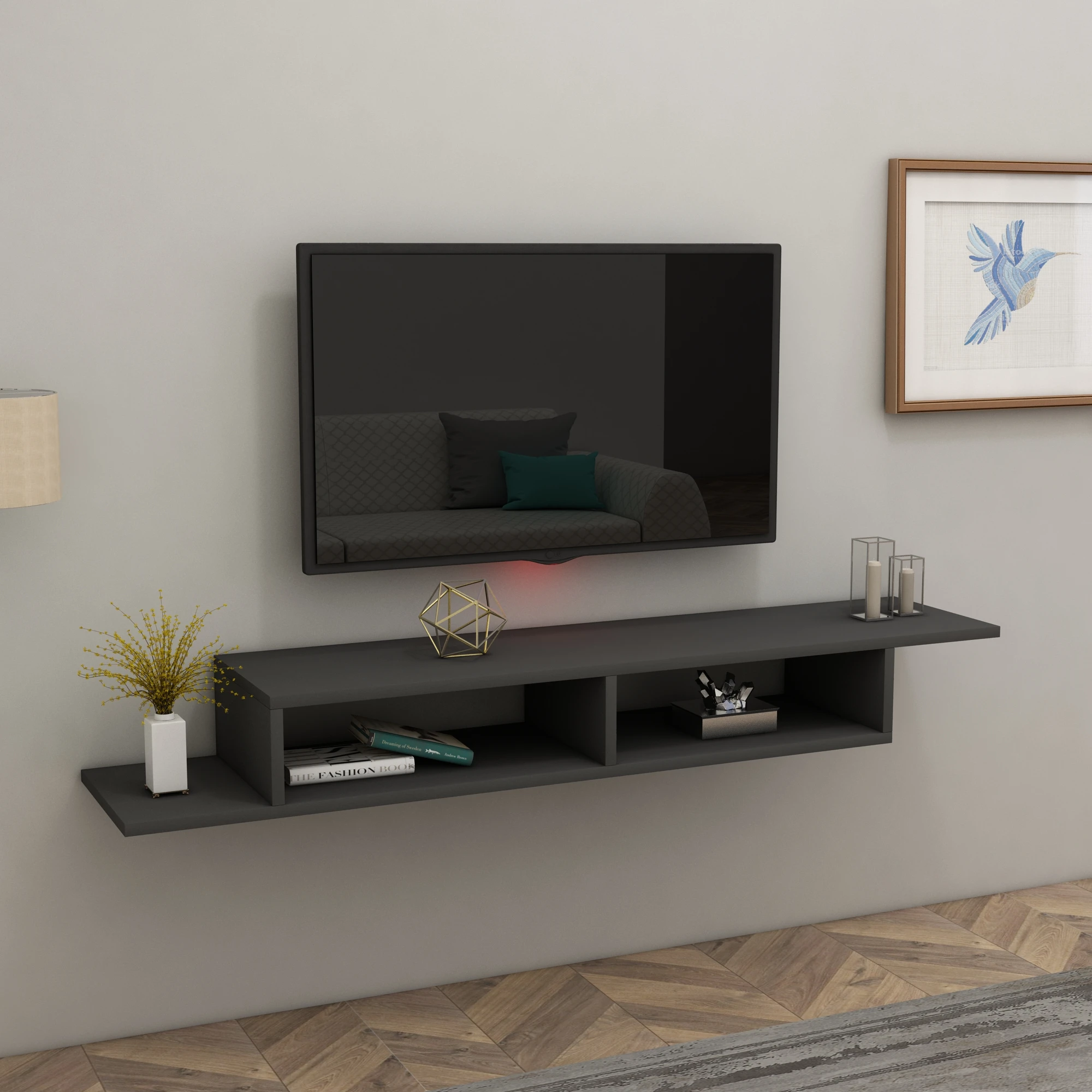 Eldon Floating Tv Stand Wall Mounted Tv Unit Entertainment Center Media ...