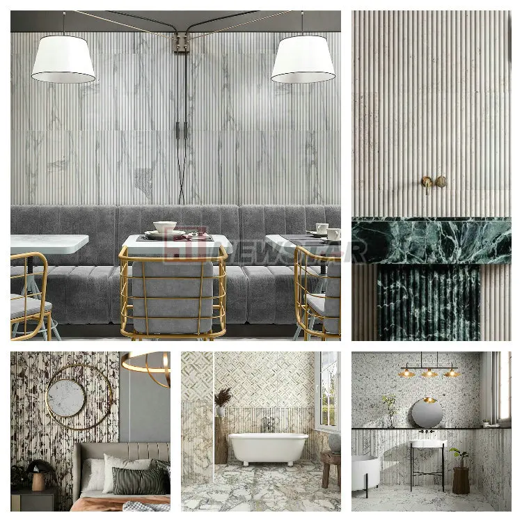 Curve Fluted Marble Tiles - Modern Mosaic Decor Solutions