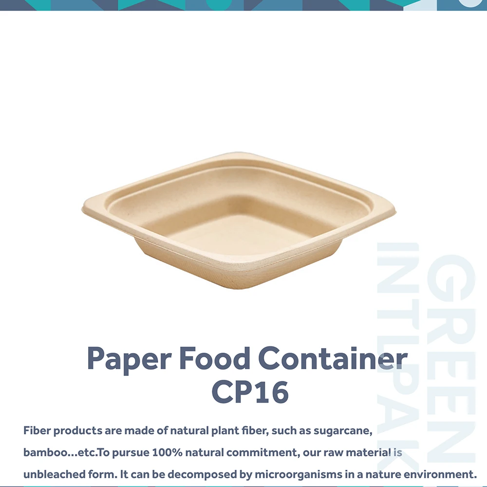 Fiber Food Container 16 Oz Disposable Boxes Pulp Eco Friendly Packaging ...
