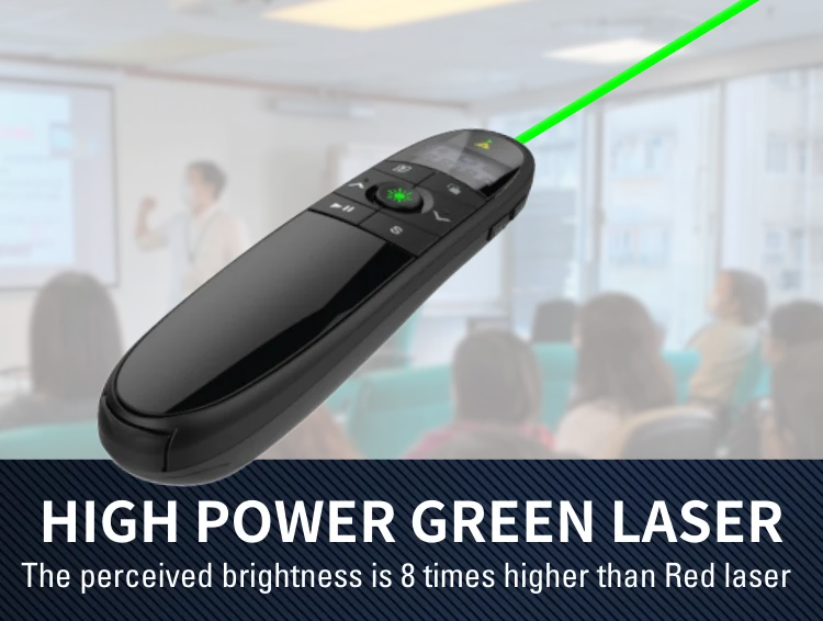 E-sense Green Laser Wireless Presenter Clicker For Presentation Time ...
