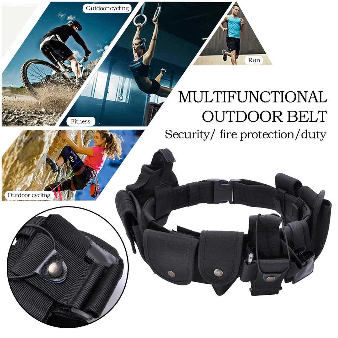 Belts Durable for Security Waist Belt Duty Belt Outdoor Solid Color ...