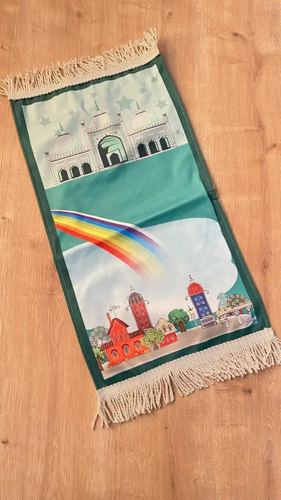 Kids Prayer Mat Gift Set Special Design Cylinder Rug Muslim Tasbeeh ...