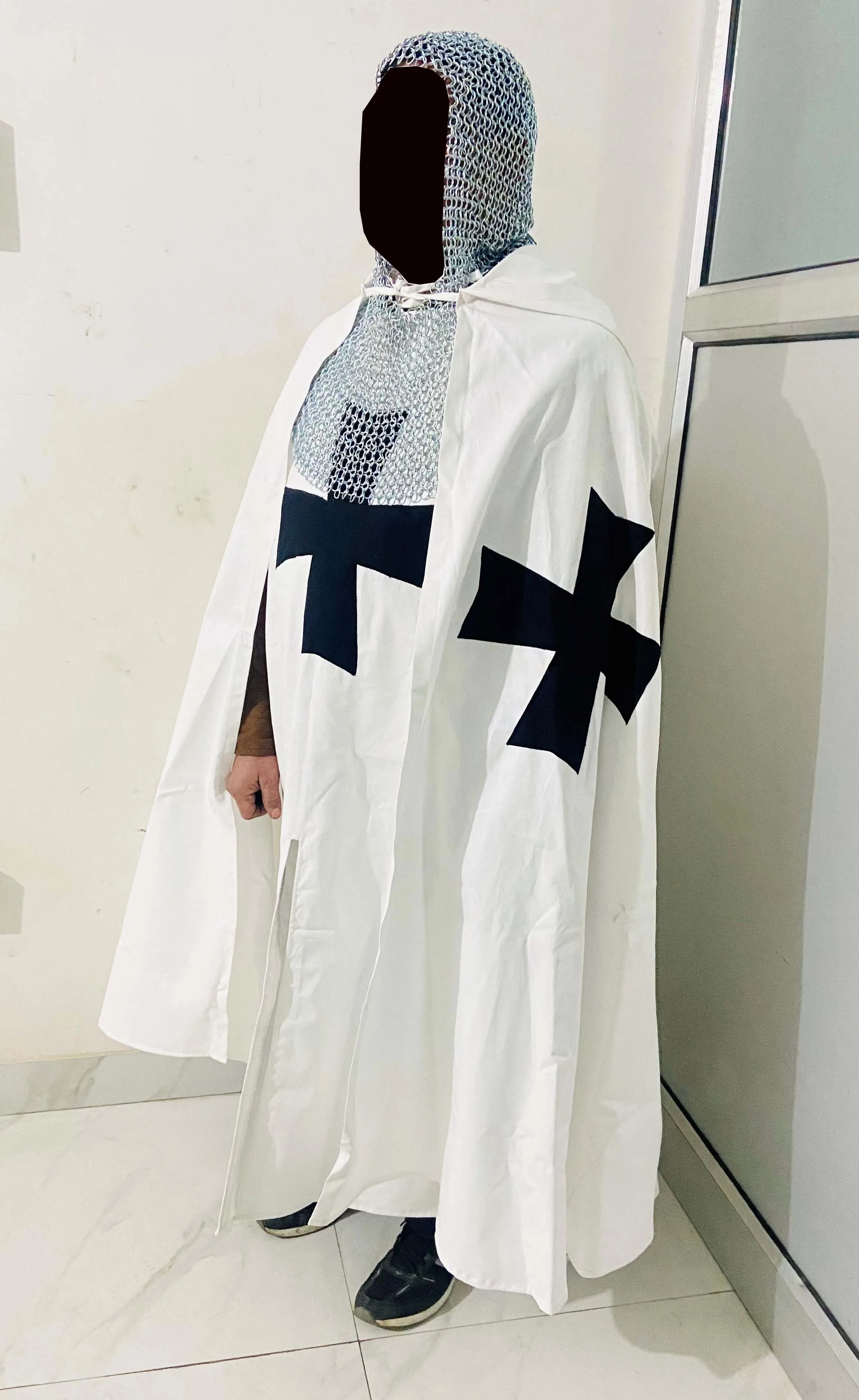 Medieval Crusader Templar Hooded Tunic Knights Clothe Crusader Surcoat ...