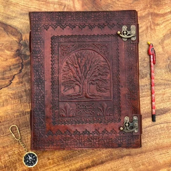 400 Pages Extra Large Leather Journal Embossed Tree Of Life Writing ...