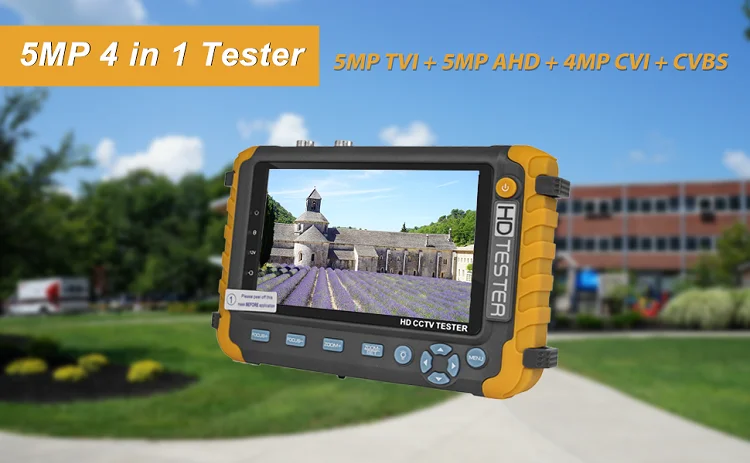 Portable CCTV Tester Monitor - 5 Inch Touch Screen for AHD CVI CVBS ...
