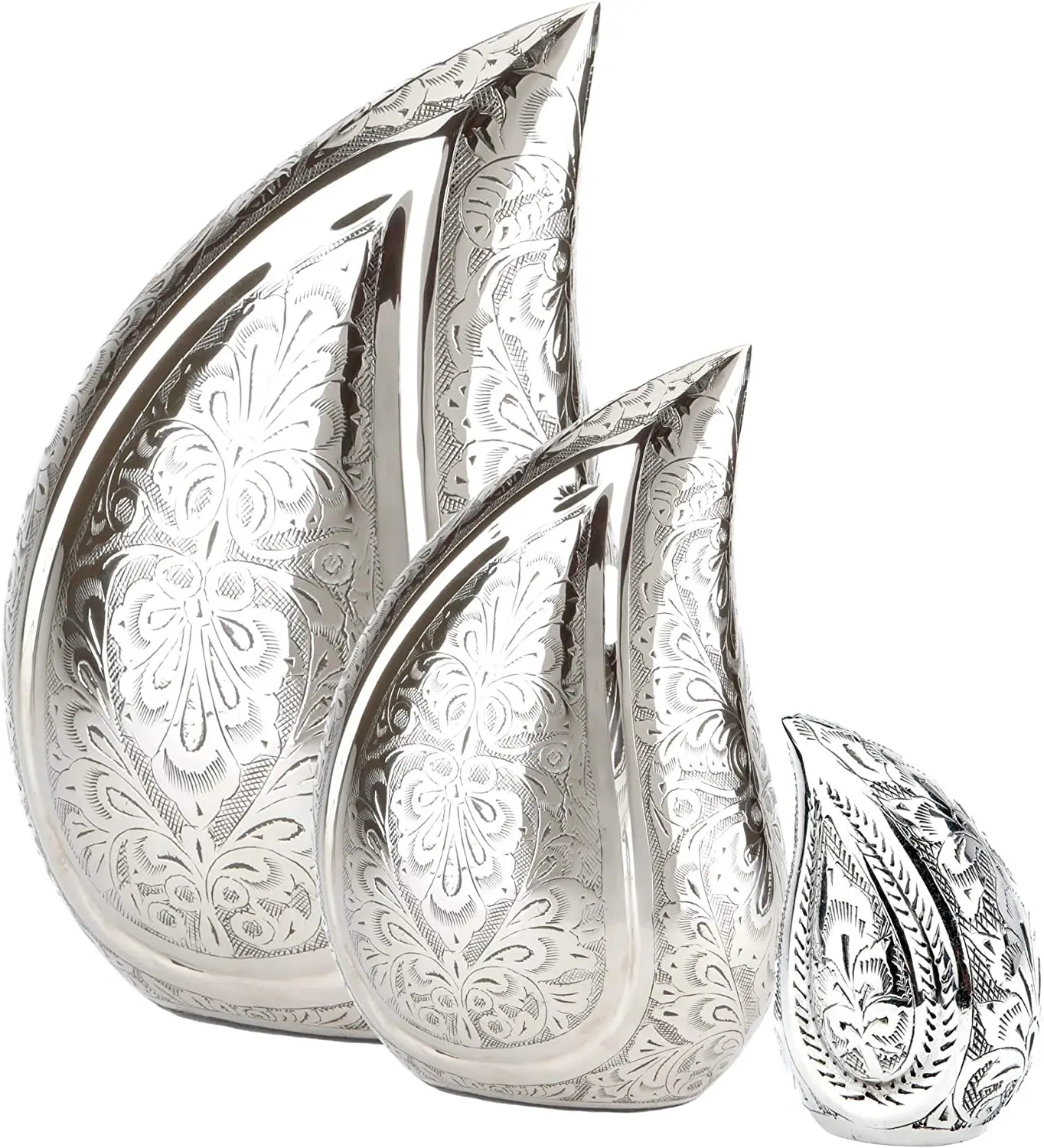 Beautiful Metal Cremation Urn Tear Drop With Pink Enamel Finishing ...