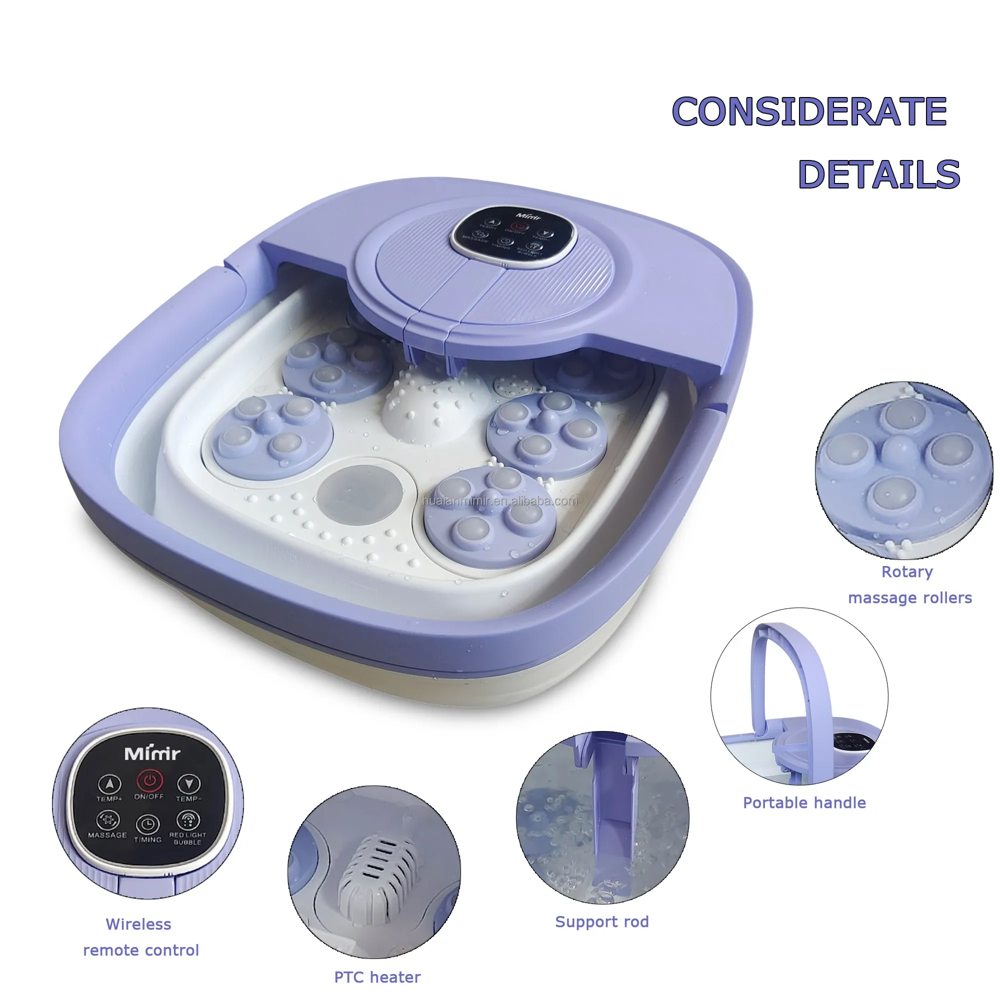 Electrical Wireless Control Heat Bubble Collapsible Pedicure Foot Bath ...