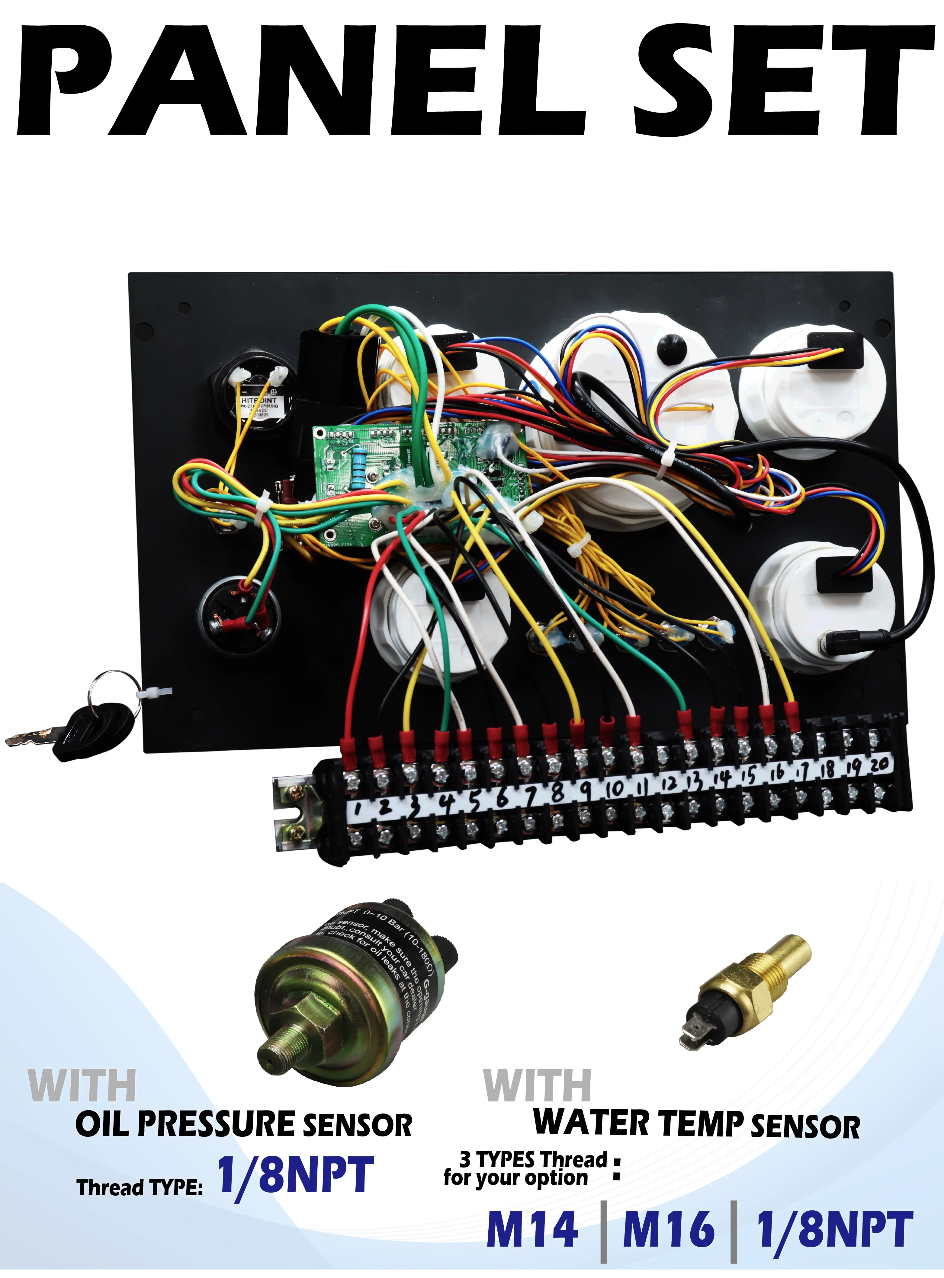 85mm 52mm Engine Instrument Gauge Meter Panel Set for Boat