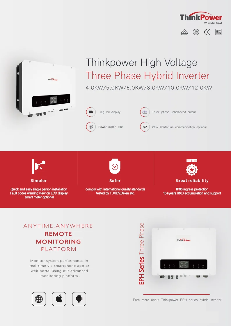 Thinkpower EPH10KTL 10KW Hybrid Inverter - High Efficiency
