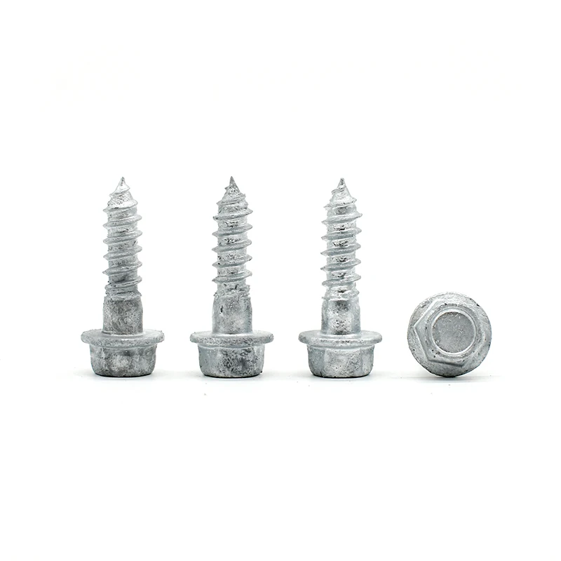 Grade2 Bule Zinc Coated 1/4 In Lag Screw Hex Flange Head Coarse Thread ...