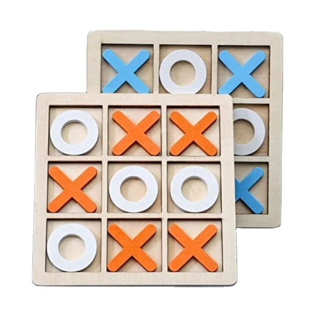 Tic TAC Toe Wooden Board Game Children Puzzle Game Interactive ...