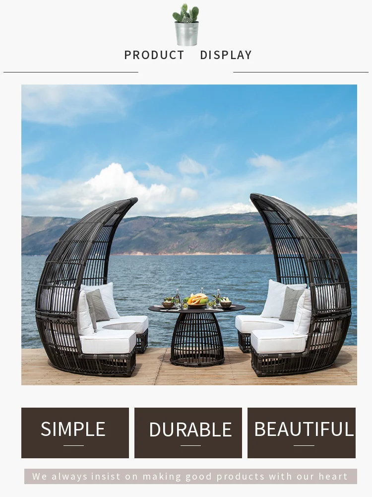 Modern Cane Garden Balcony Sets Outdoor Furniture Backyard Hand-made ...