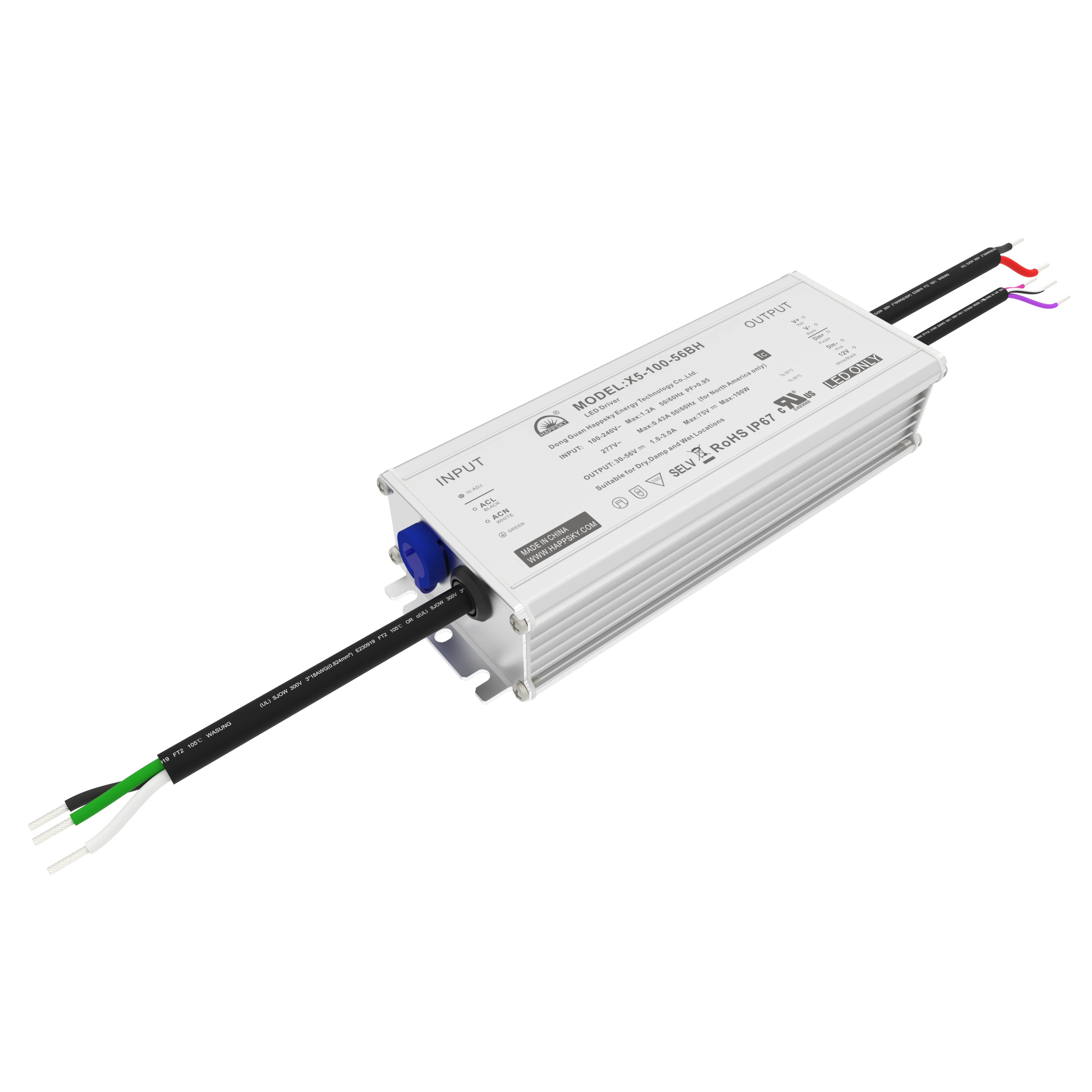 100W Led Driver Constant Current Flicker-Free IP67 Waterproof Led Power ...
