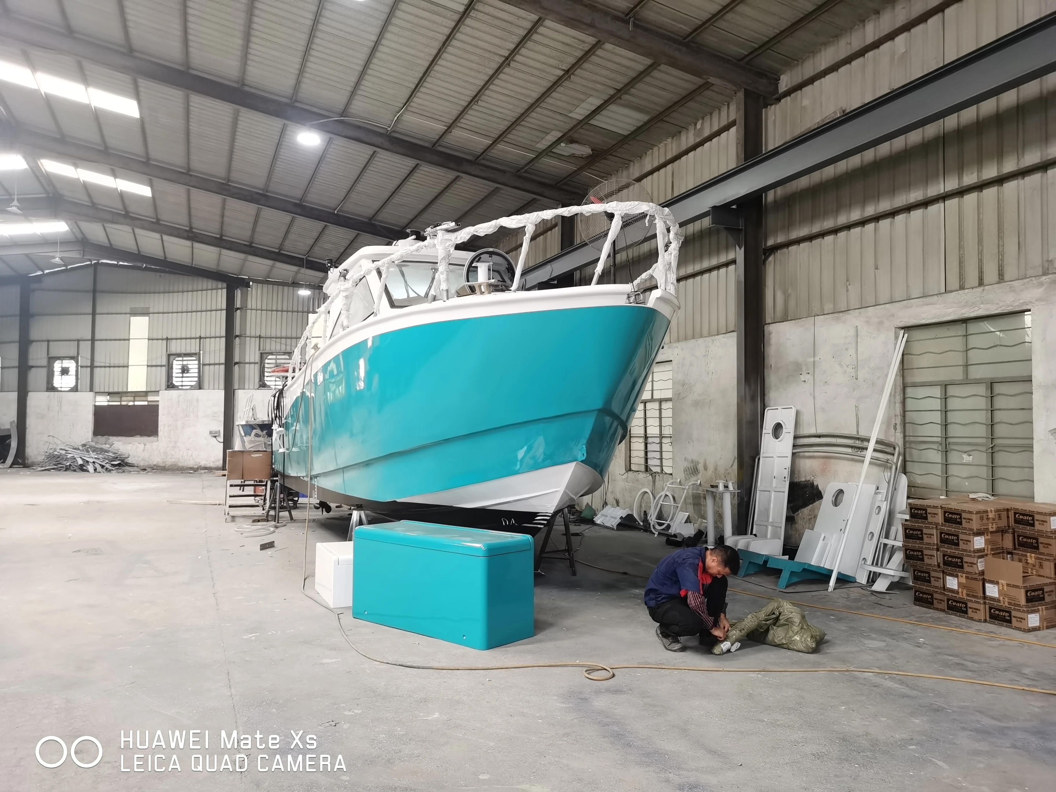 Luxury Yacht Pontoon Boat Cabin with 250hp Outboard CE Cert