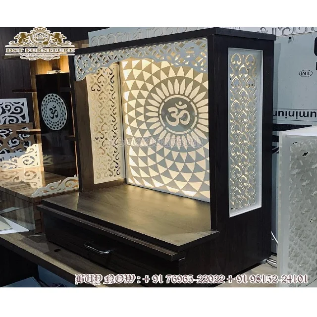 Marble Look Wooden Carved Modern Temples Designer Wooden Temple Pooja ...