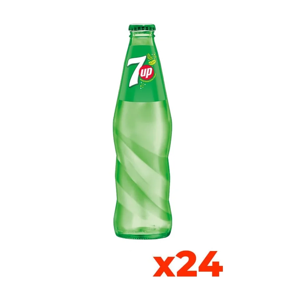 7Up Lemon Lime 330ml Glass Bottles Case of 24-Carbonated Soft Drink ...
