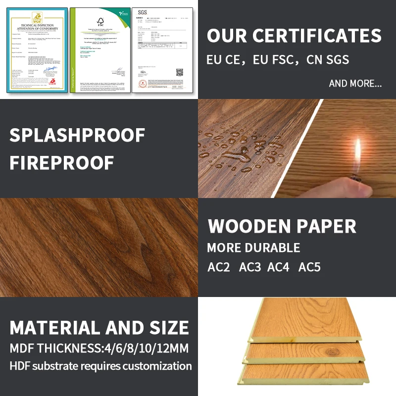 Versailles Design 12mm HDF Click-System Parquet Laminate Wood Flooring ...