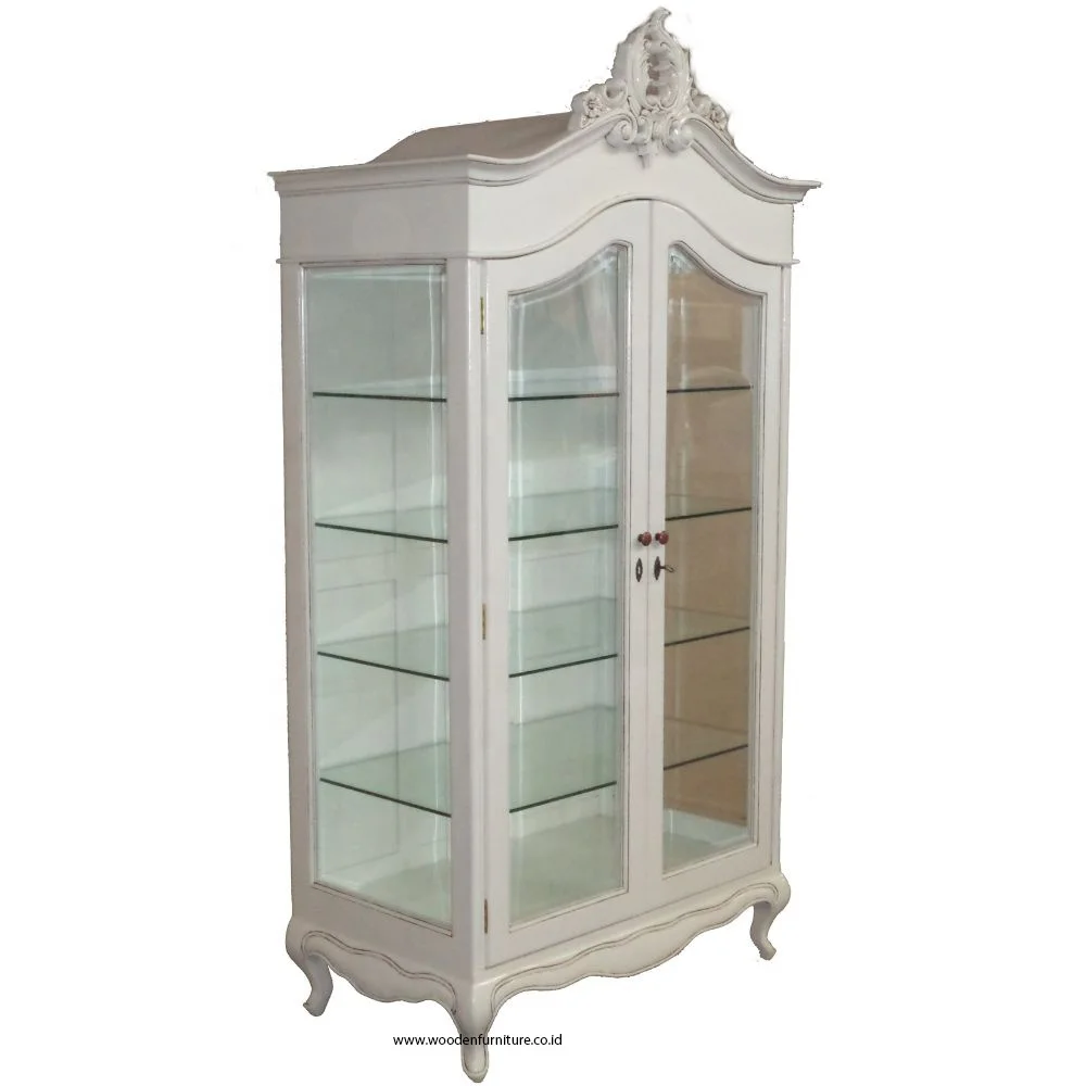 Rococo Showcase French Provincial Display Cabinet Wooden Vitrina ...