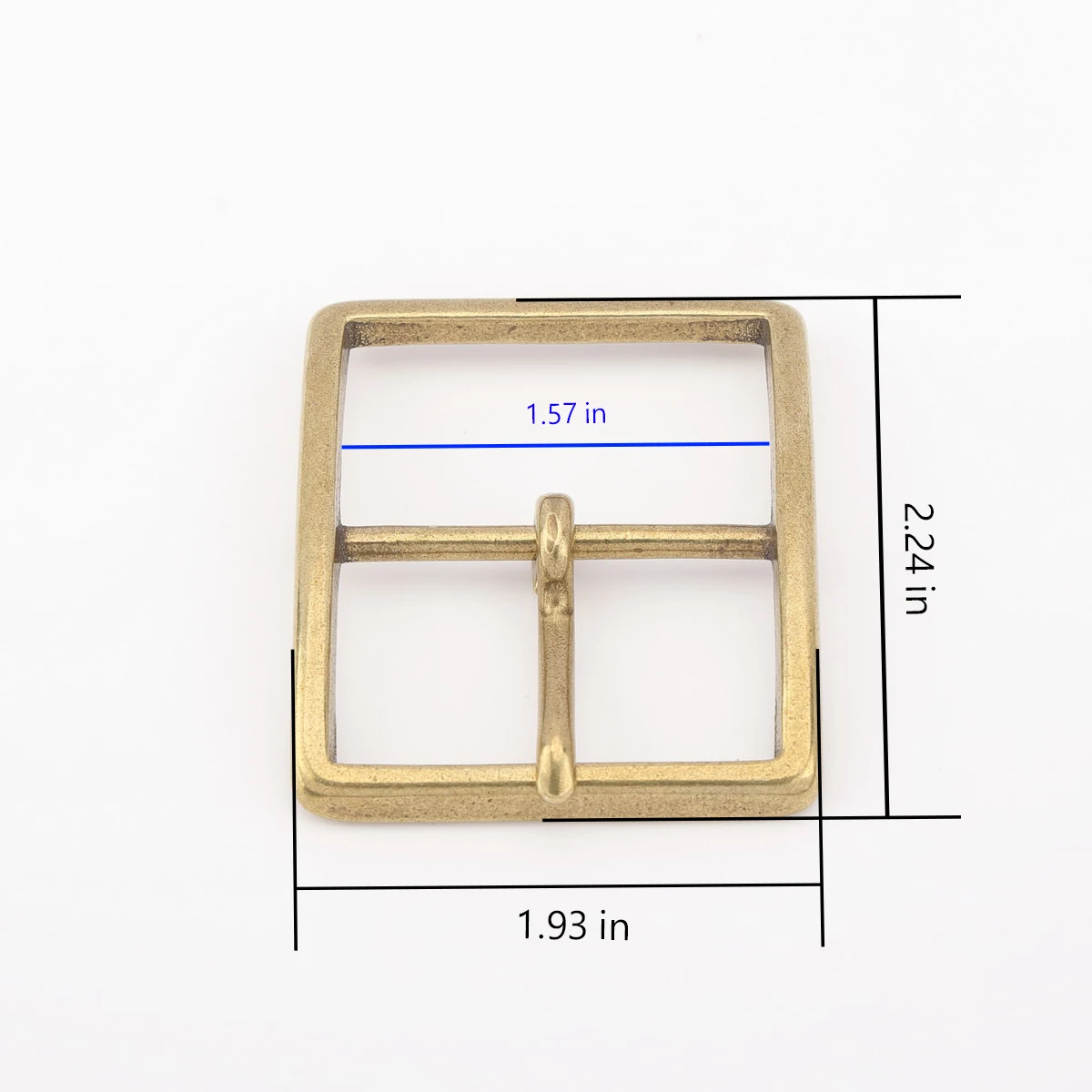 Japanese-made Brass Belt Buckle - Classic Rectangle Design