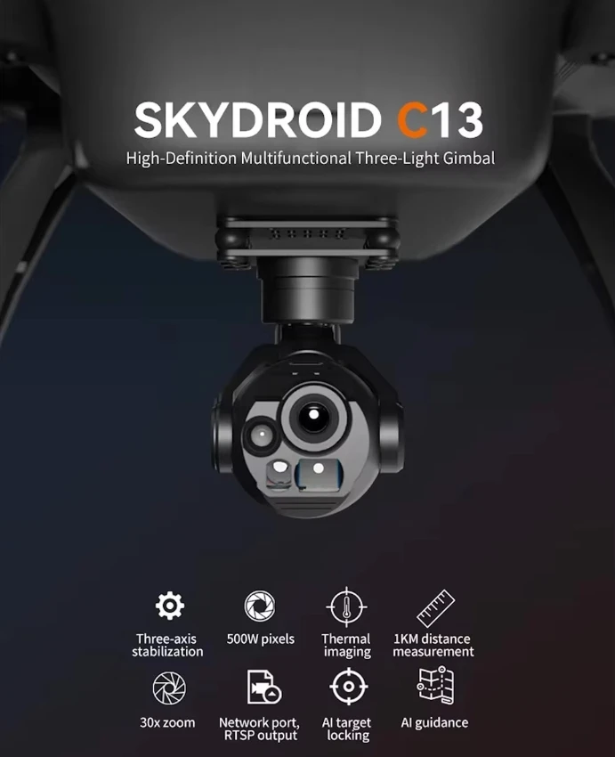 Skydroid C13 Gimbal with AI Tracking and Thermal Imaging - Triple ...