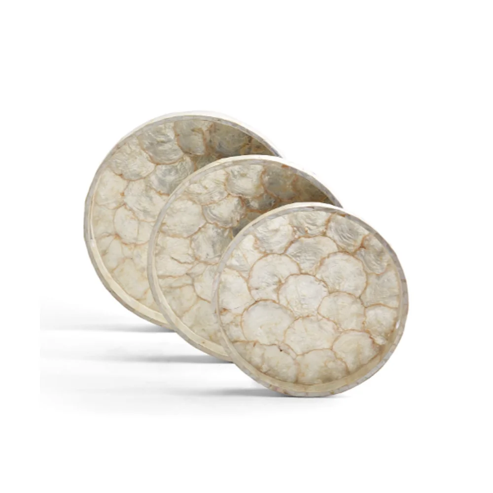 New Arrival Best Quality Natural Capiz Shell Accent Round Serving Trays ...