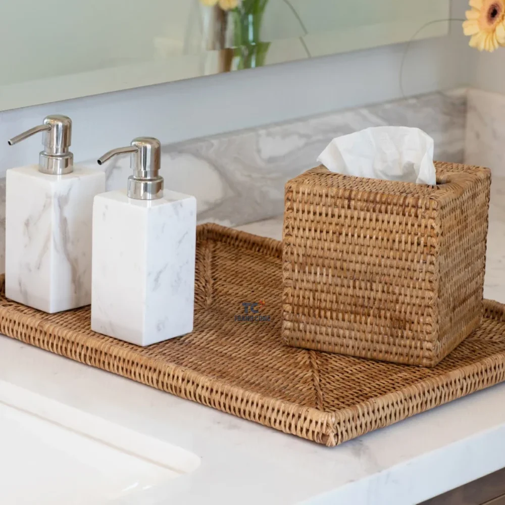 Handmade Wicker Rattan Vegetable Storage Serving Basket Rustic Fish ...