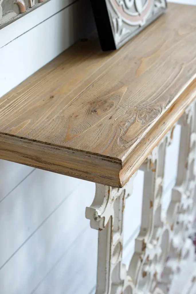 Premium Quality French Country Stylish Whitewashed Natural Wood Console ...
