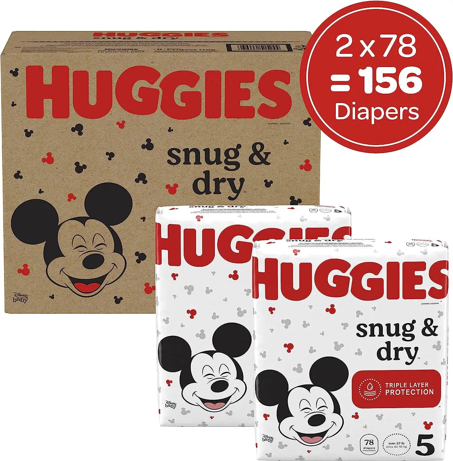 Huge Demand Most Selling Hug-gies Snugglers & Dry Baby Diapers Size 5 ...