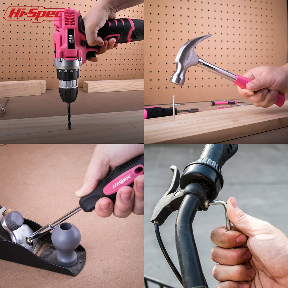 60-piece Psc High Quality Pink Tools Set Box Tool Kit Sets Toolbox With Includes Electric Drill ...